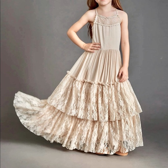 Hand Crafted | Dresses | Girls Boho Dress Flower Girl Wedding Holiday ...